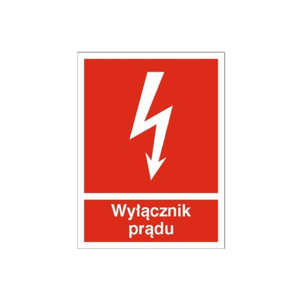 Znak 12 Wyłącznik pradu 150x200 FB > Fireshop.com.pl